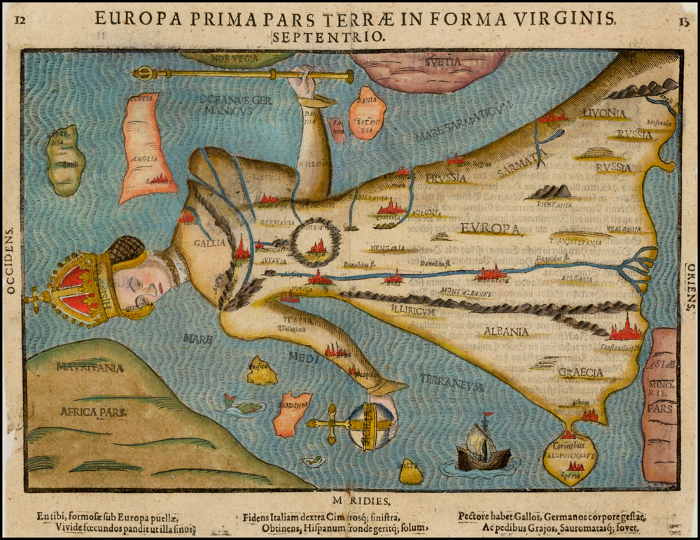 Europa Prima Pars Terrae In Forma Virginis. - Neatline