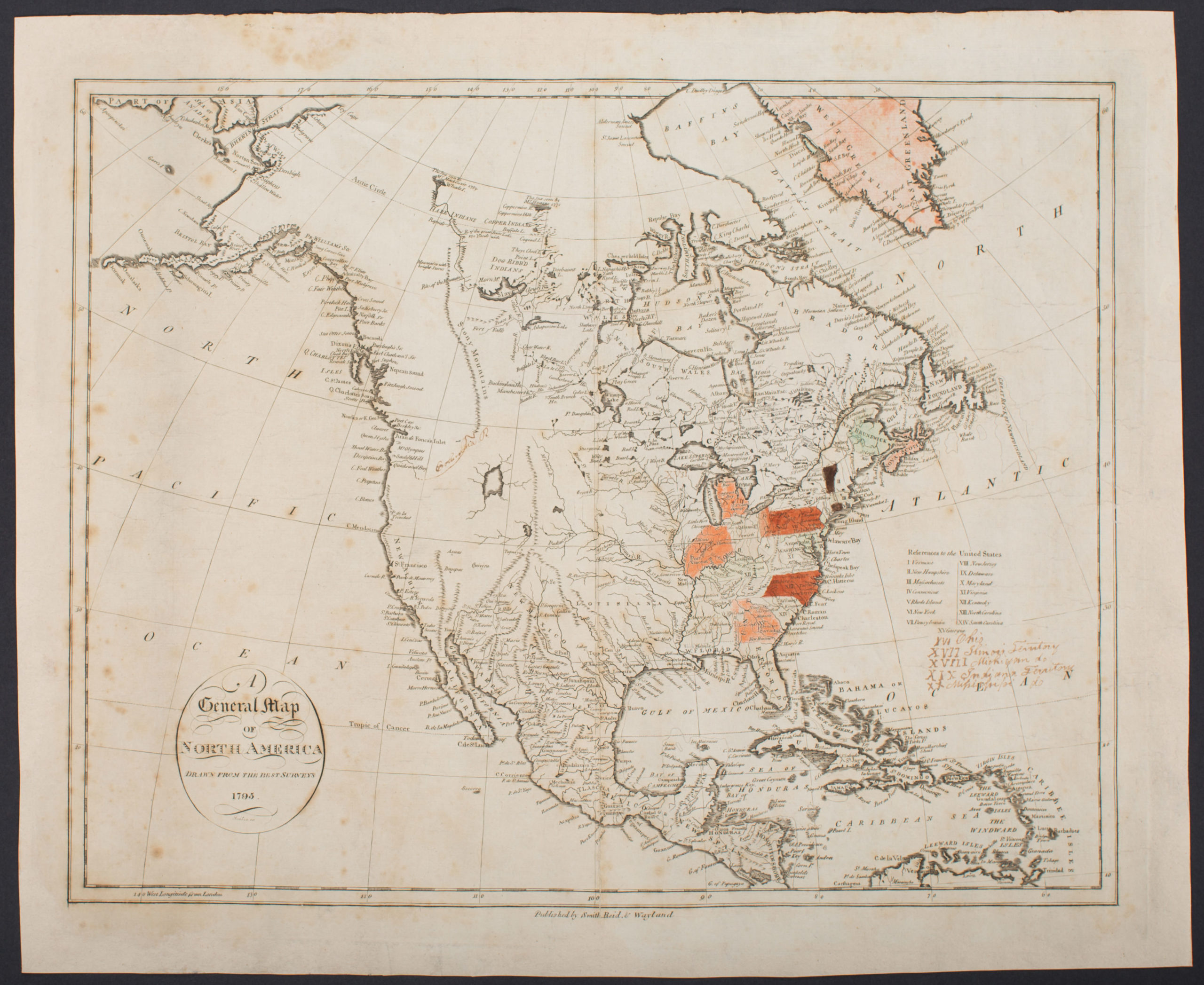 General Map of North America, drawn from the best surveys, 1795 - Neatline