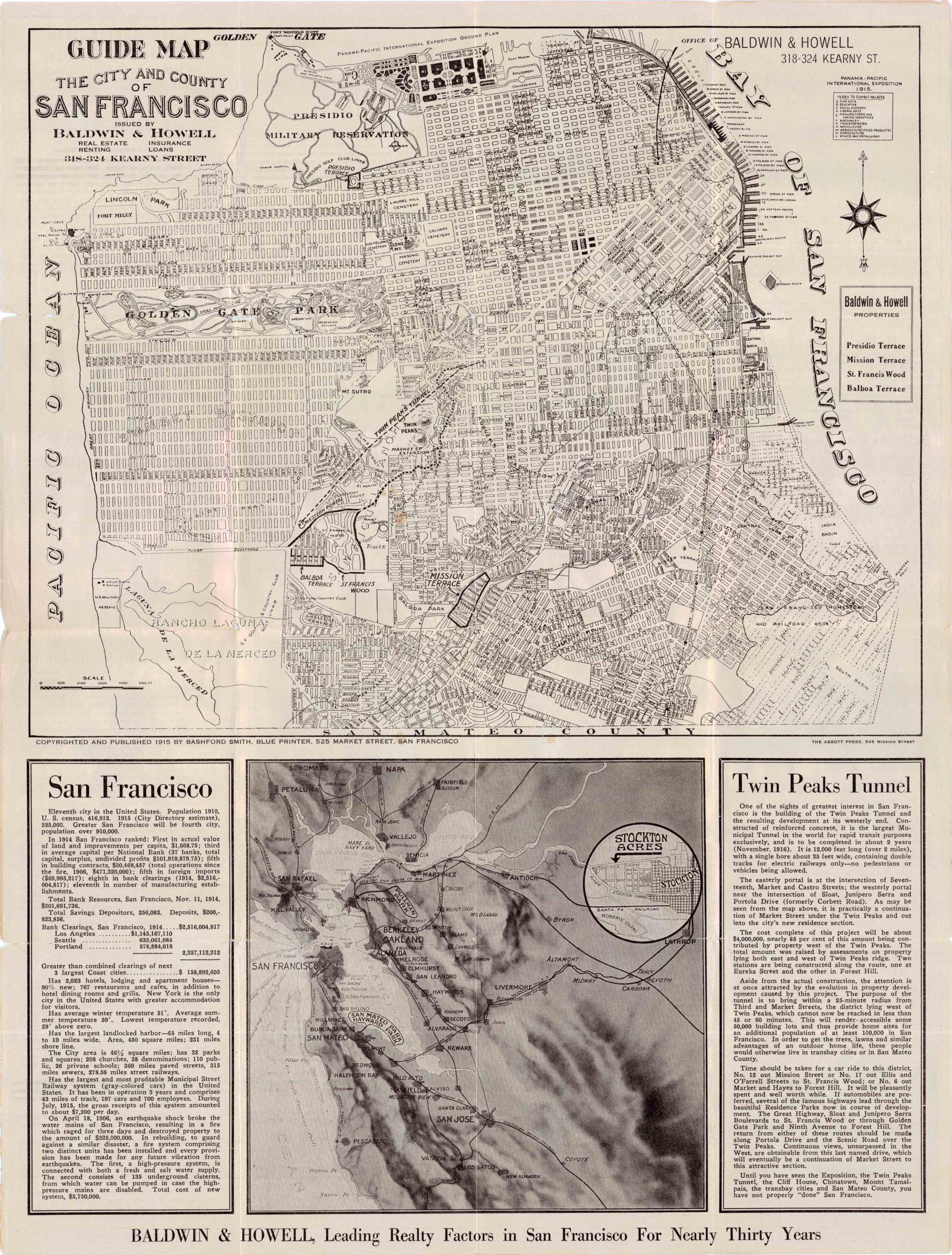 Guide Map, the City and County of San Francisco - Neatline