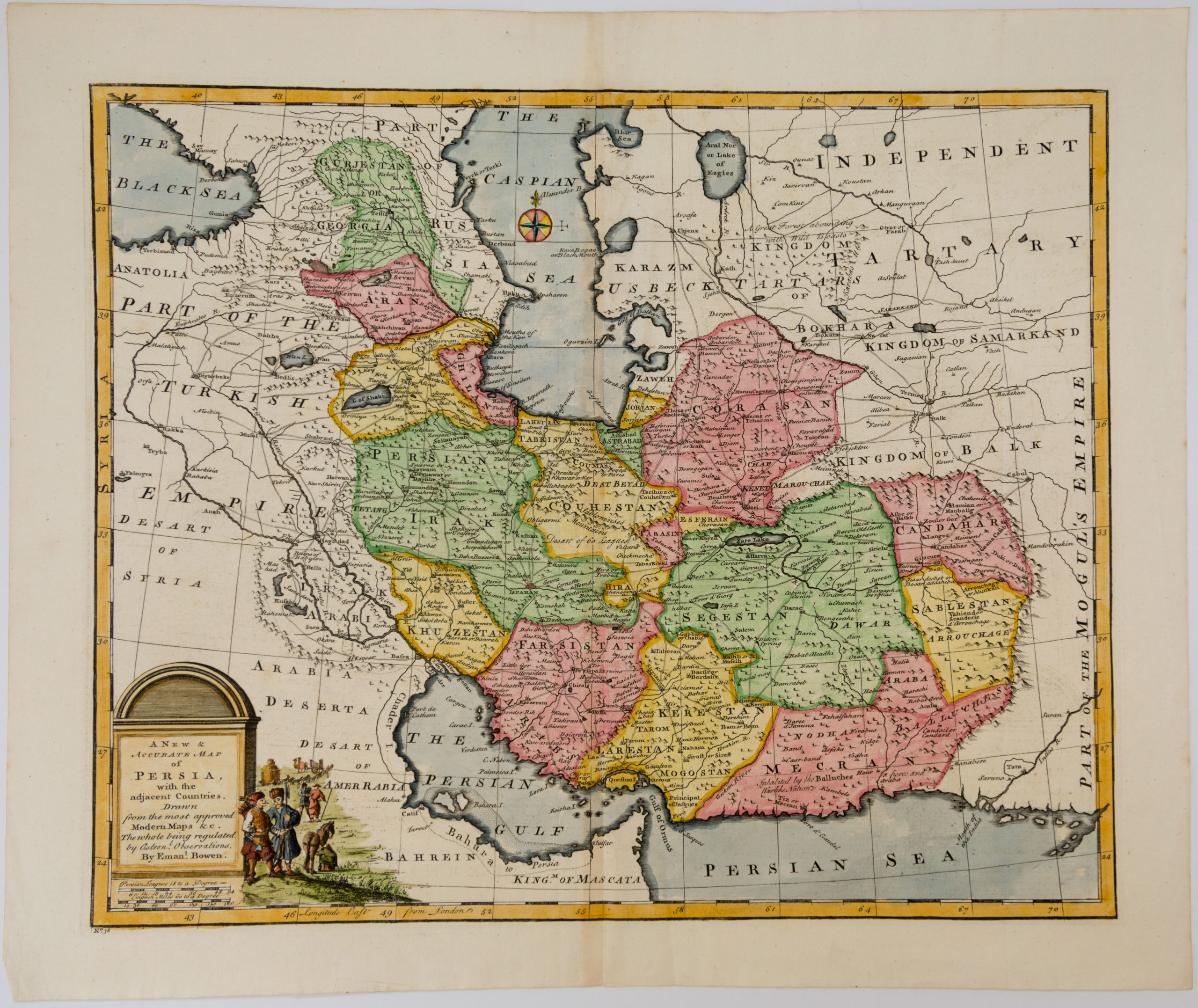 A New & Accurate Map of Persia with the adjacent Countries. Drawn from ...