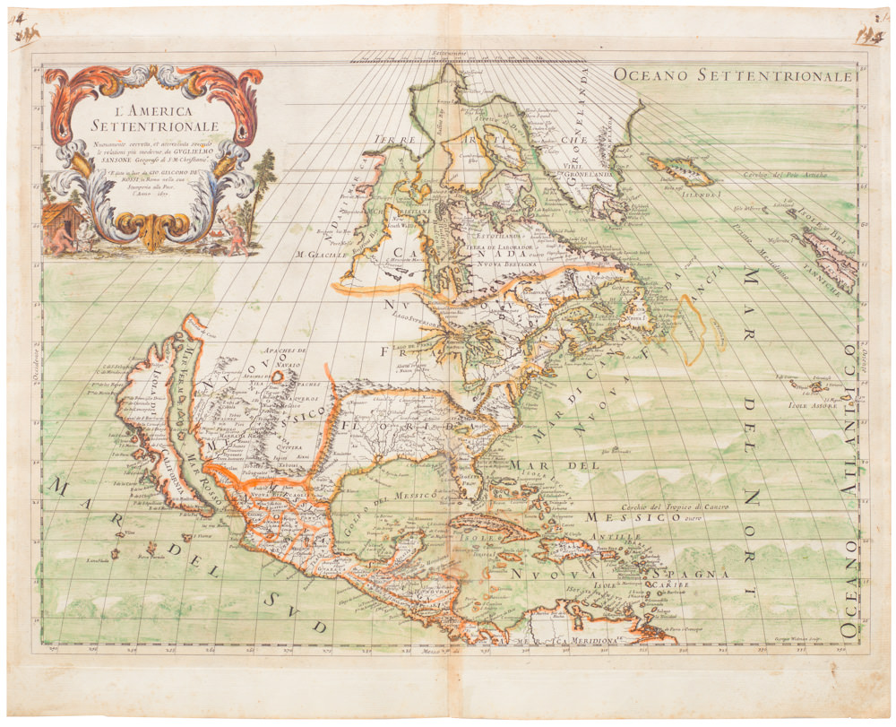 Sanson Map Of North America - United States Map