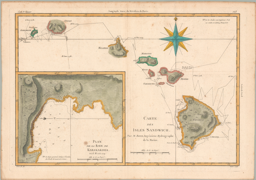 Carte des Isles Sandwich - Neatline