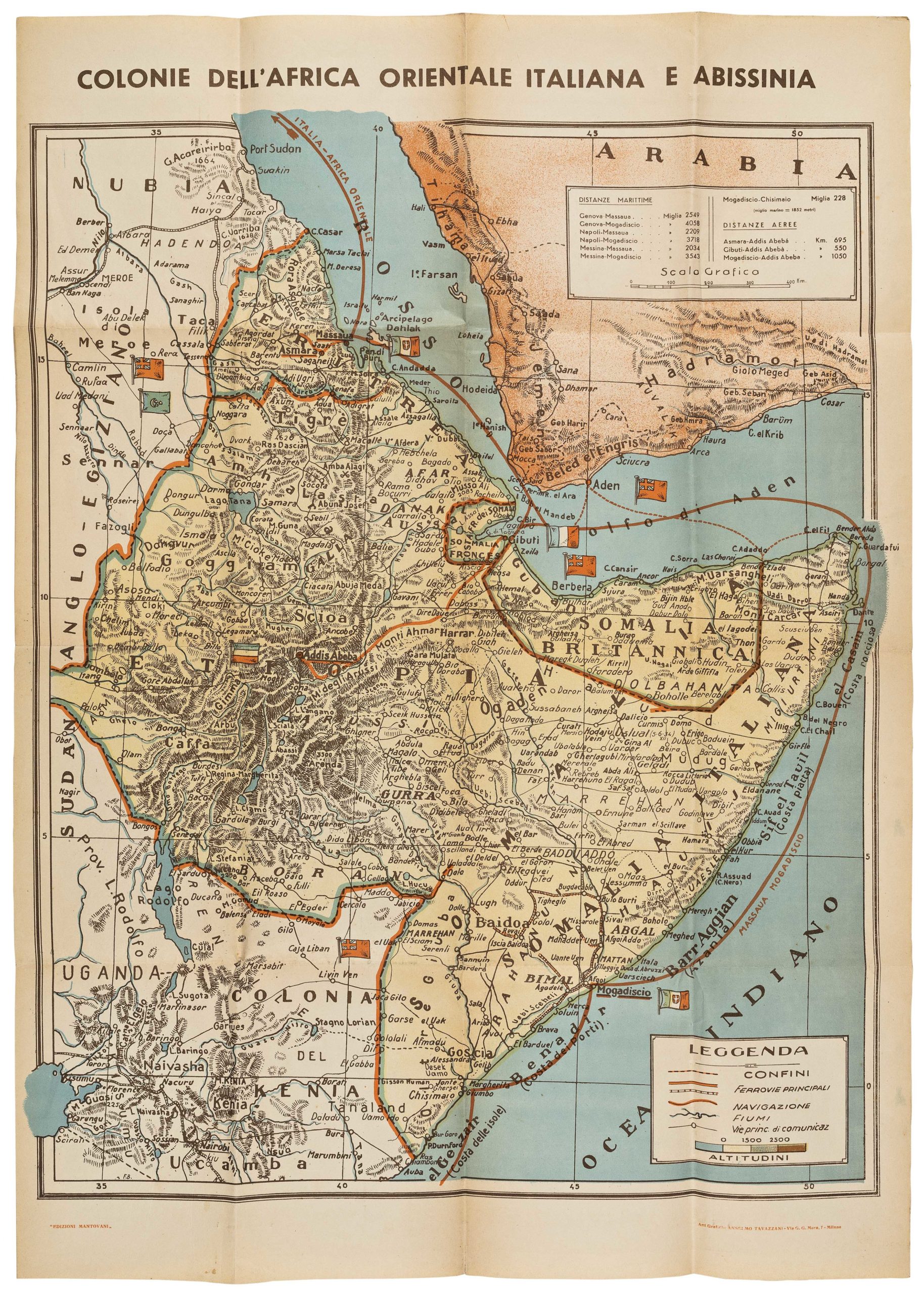 Colonie Dell'Africa Orientale Italiana e Abissinia - Neatline