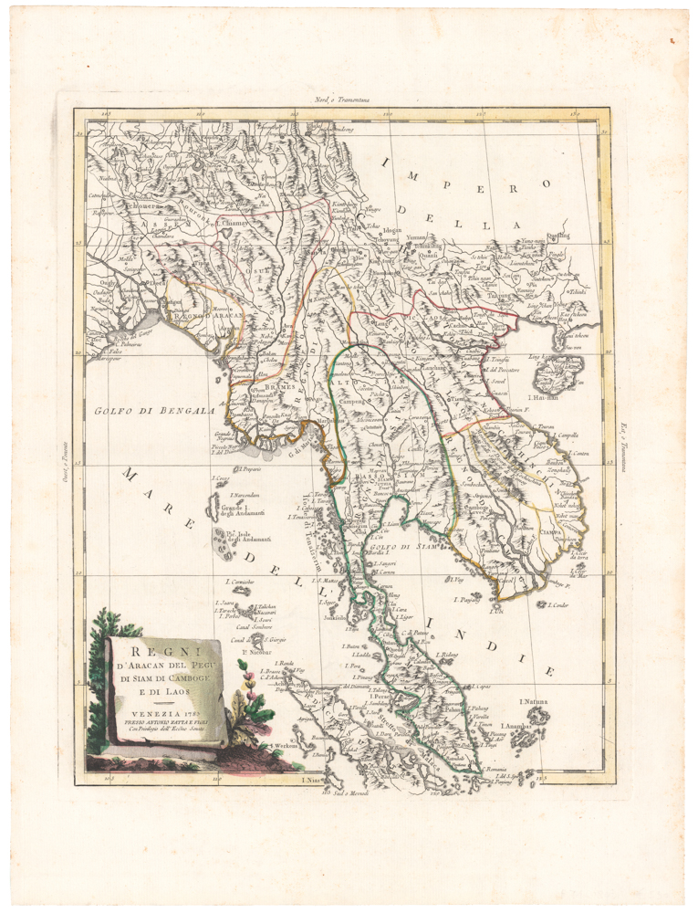 Regni d’Aracan del Pegu di Siam di Camboge e di Laos. - Neatline