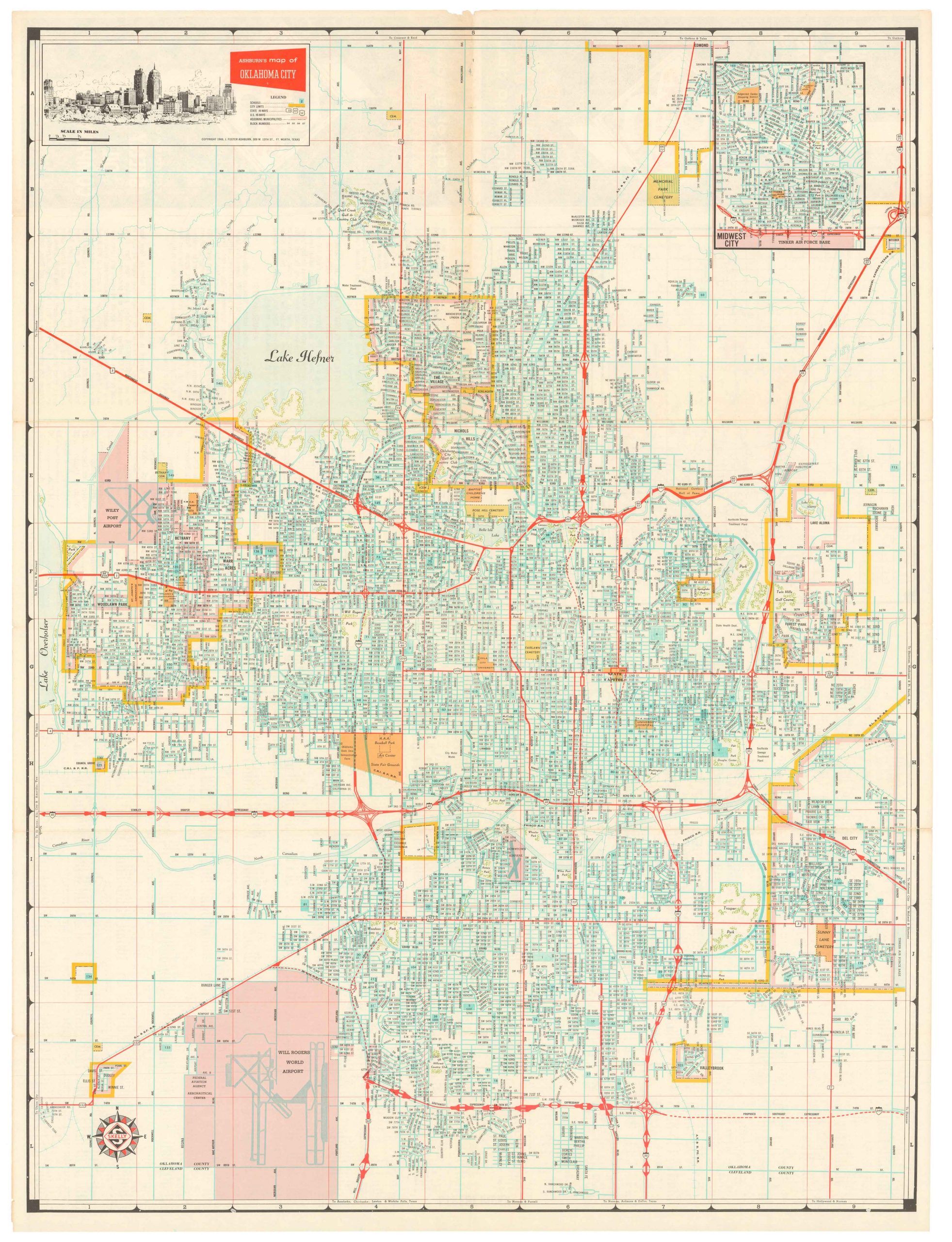 Ashburn's Map of Oklahoma City - Neatline