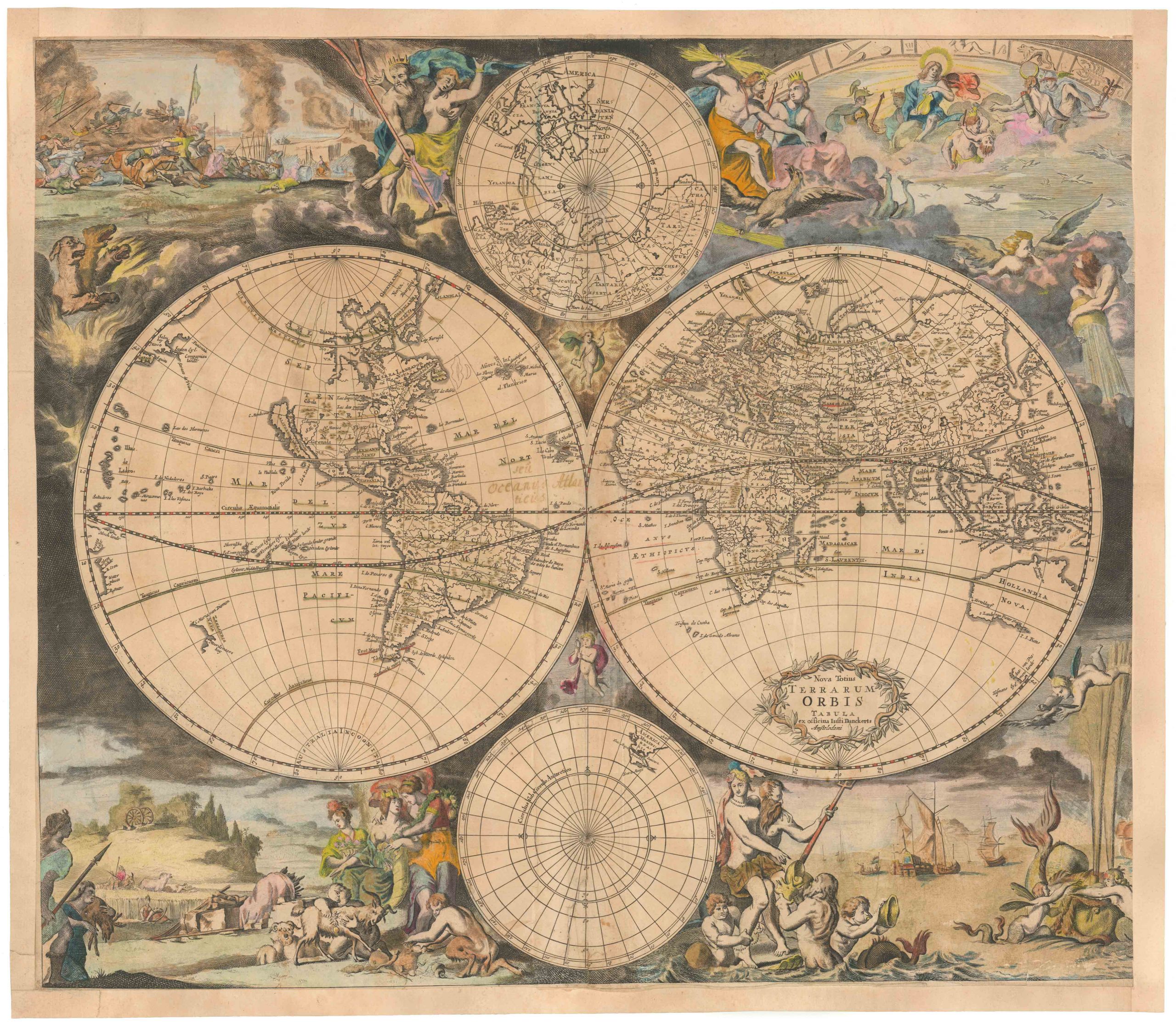 Nova Totius Terrarum Orbis Tabula ex officina Iusti Dankerts Amstelodami - Neatline