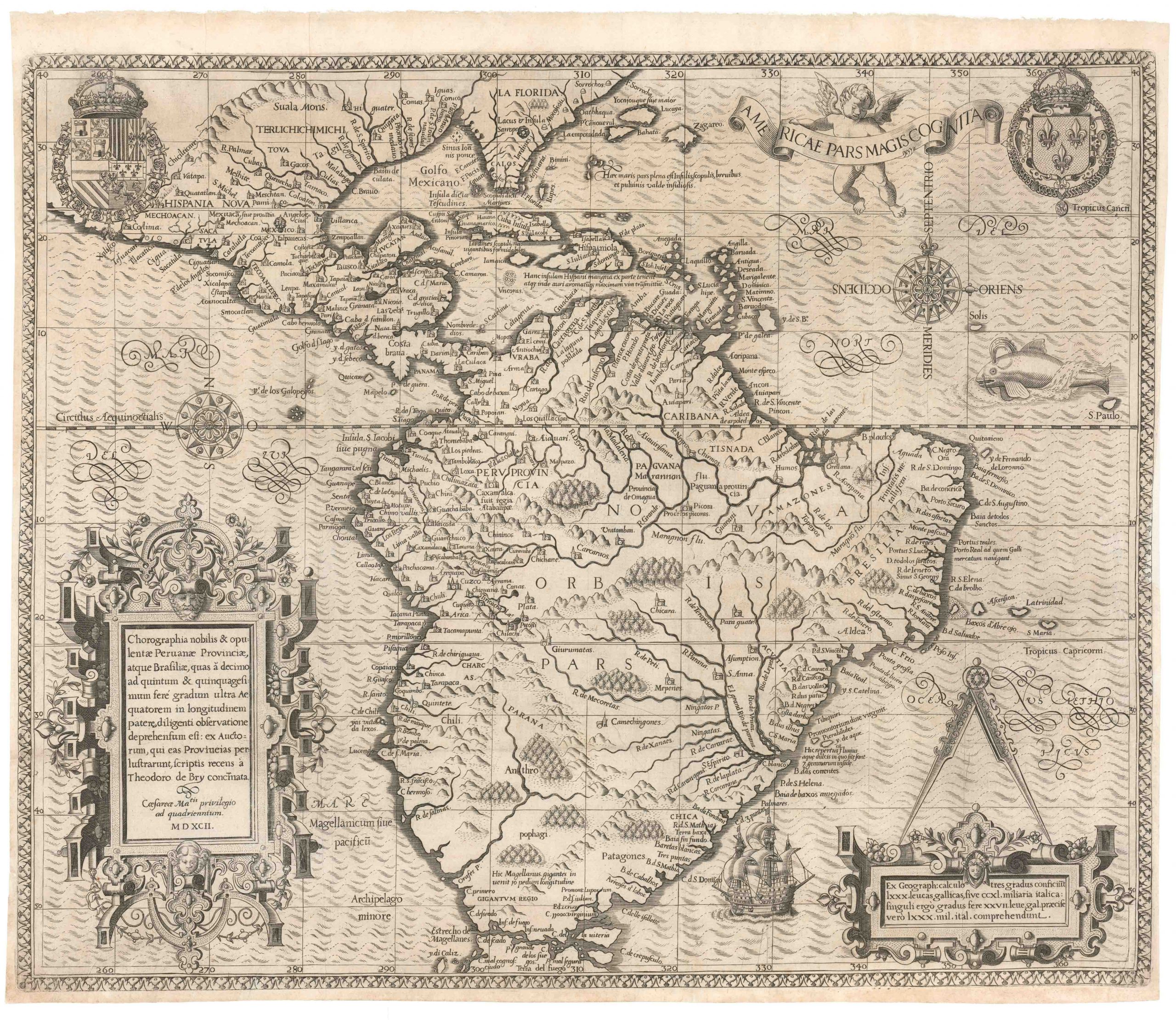 Americae pars magis cognita. [First State] - Neatline