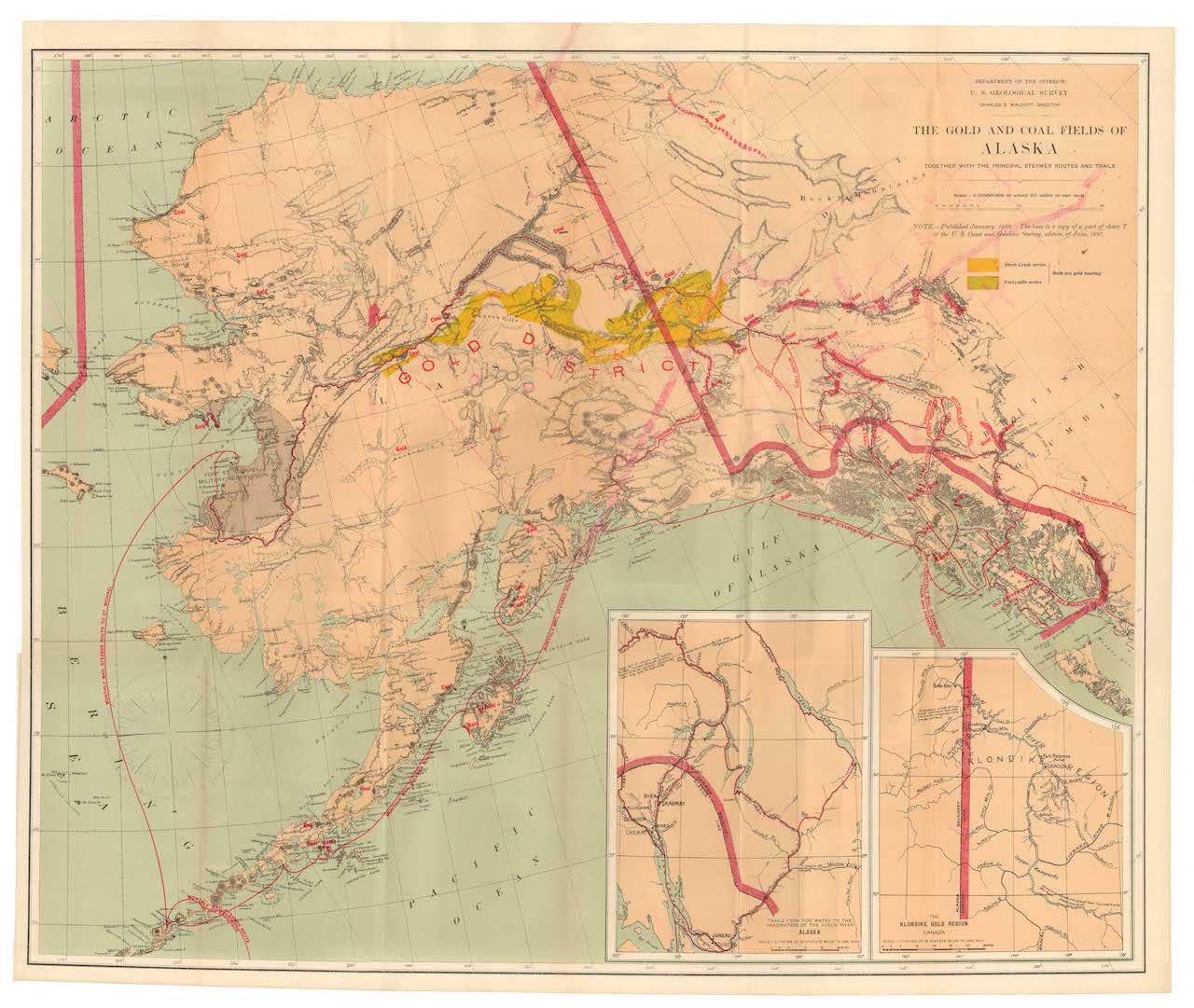The Gold and Coal Fields of Alaska, Together With The Principal Steamer ...