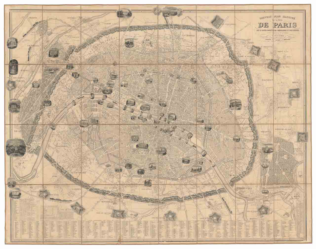 Nouveau Plan Illustré de la Ville de Paris. - Neatline