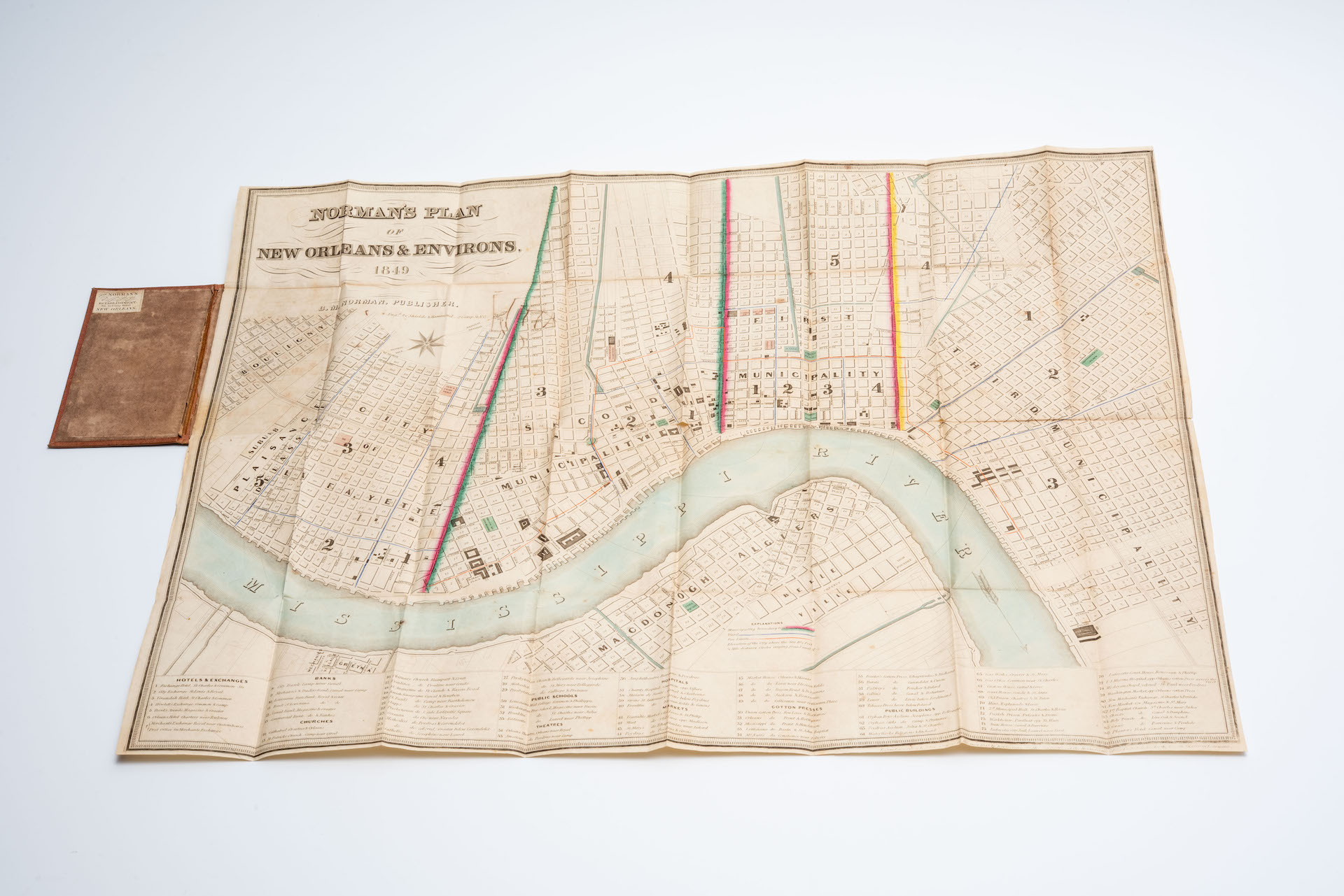 Norman's Plan of New Orleans & Environs. 1849.