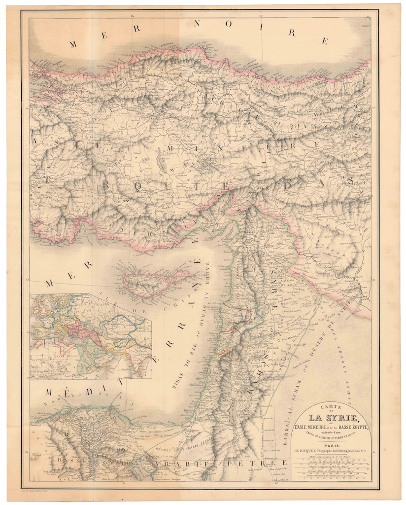 Carte de la Syrie, l’Asie Mineure et de la Basse Égypte, extraite de d’une carte de l’empire ...