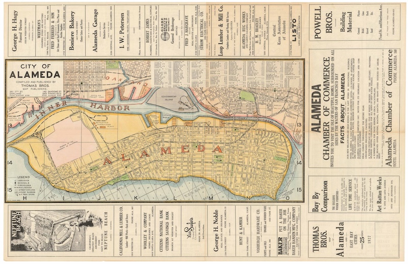 Map of Alameda and East Bay Cities. - Neatline