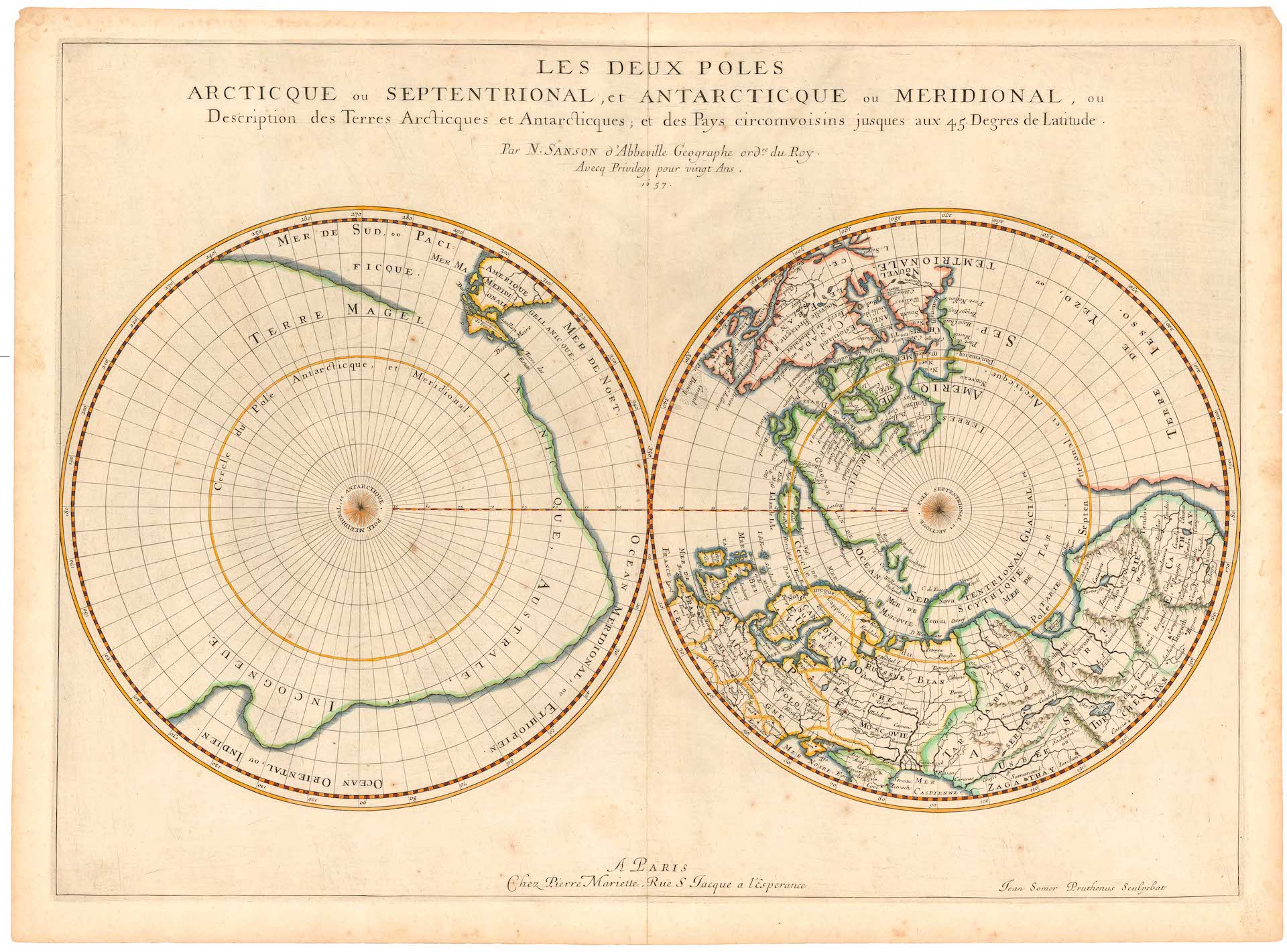 Les deux poles arctique ou septentrional, et Antarctique ou meridional ...