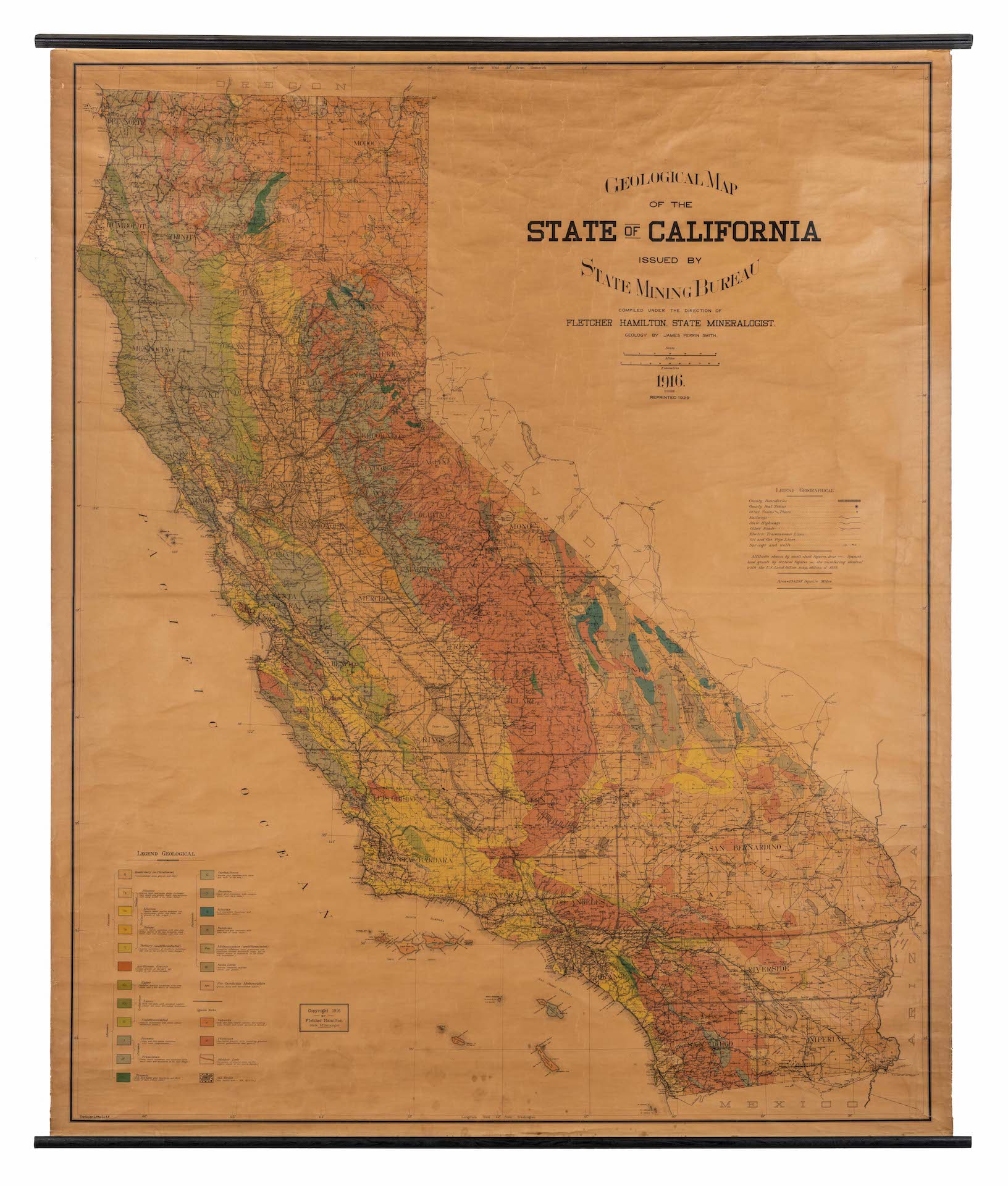 Geological Map of the State of California Issued by State Mining Bureau ...