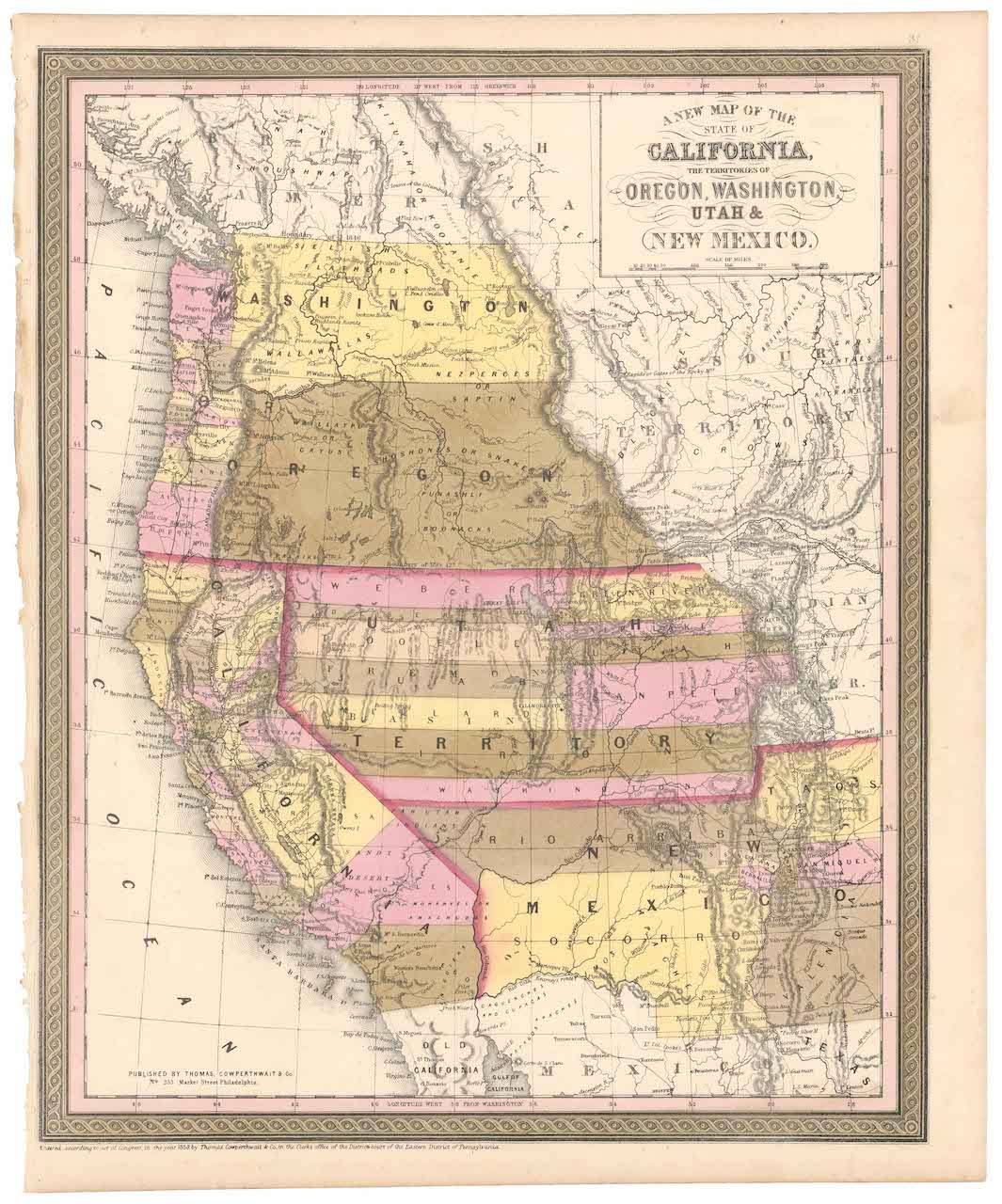 A New Map of the State of California, the Territories of Oregon ...
