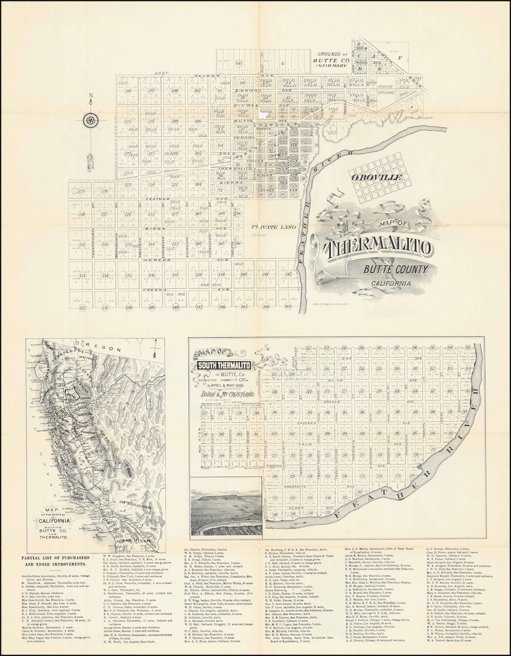 Map of Thermalito Butte County California | Map of South Thermalito ...
