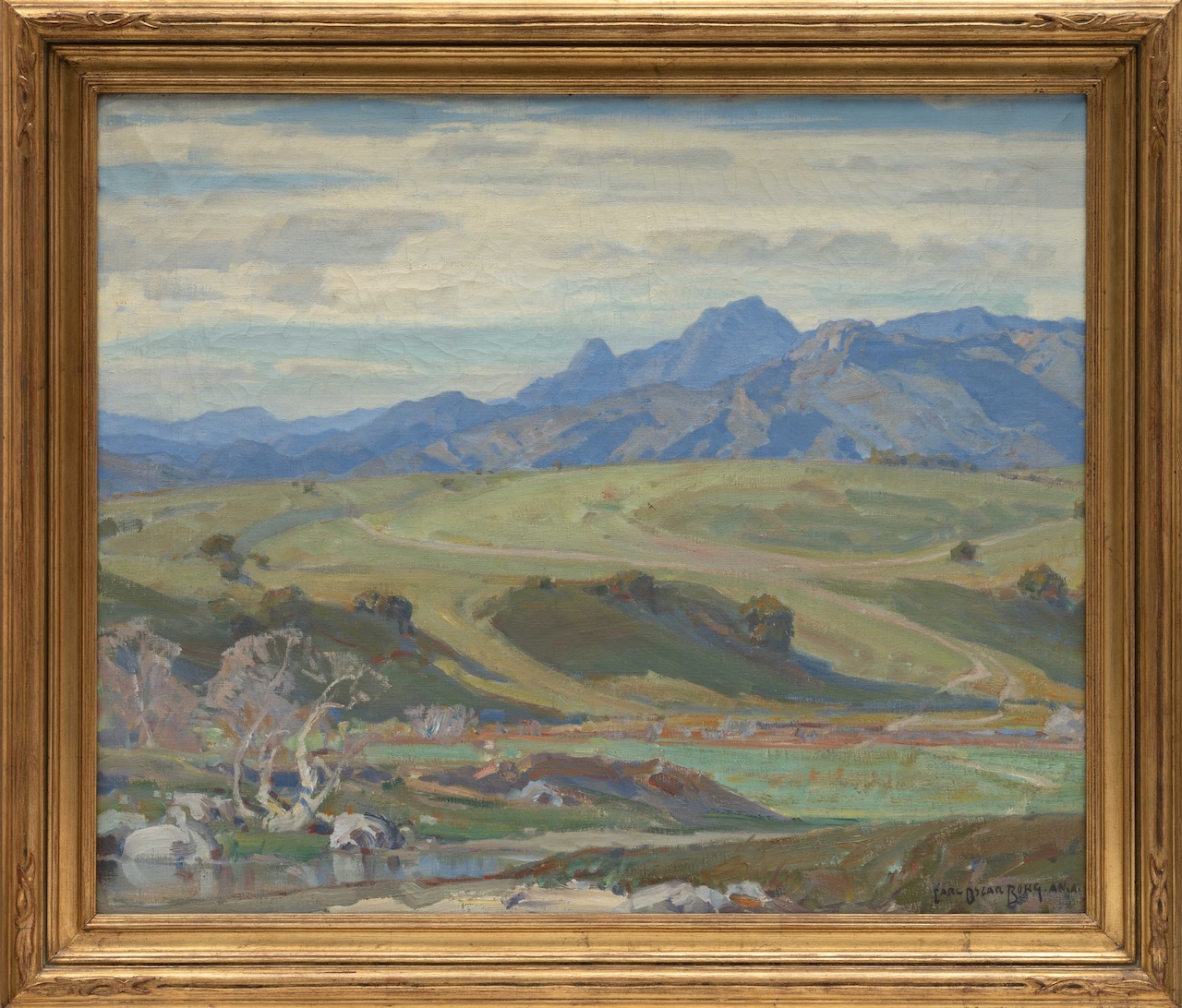 [Carl Borg Oil Painting] "Spring Day, California." - Neatline