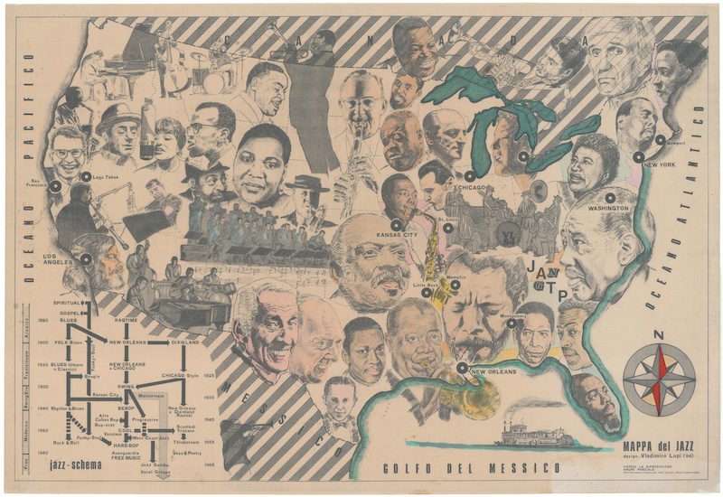 Mappa del Jazz. - Neatline