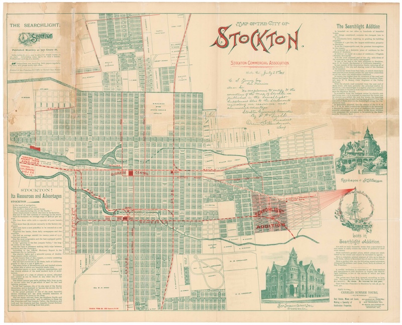 Map of the City of Stockton. - Neatline