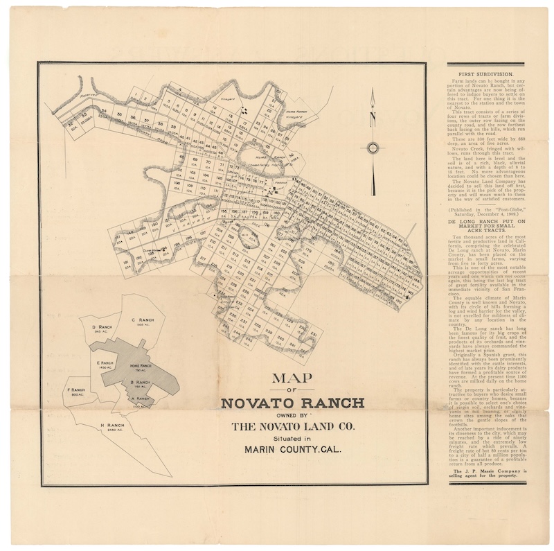 Map of Novato Ranch. Owned by the Novato Ranch Co. - Neatline