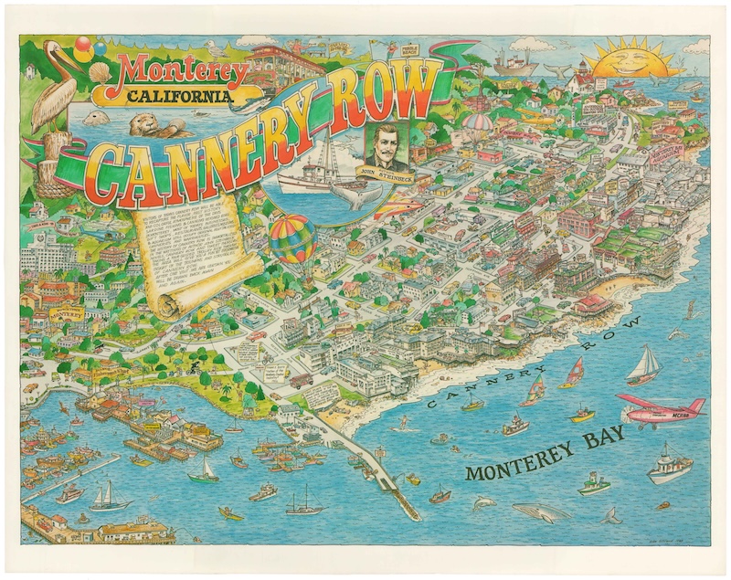 Monterey California. Cannery Row. - Neatline